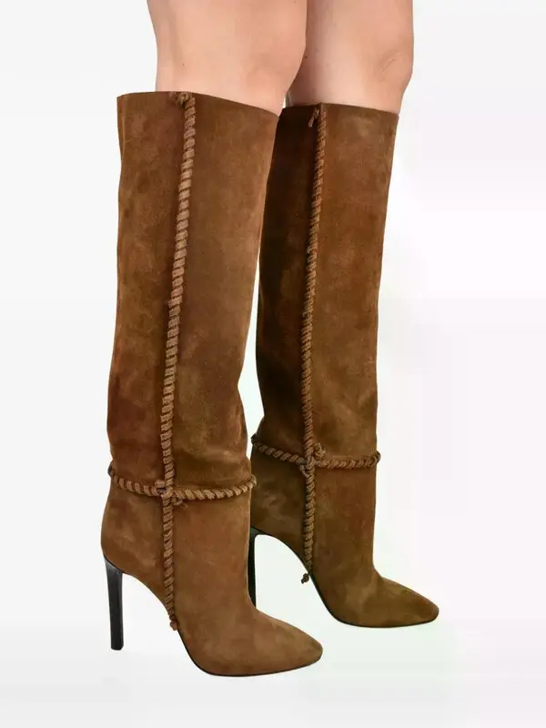 Saint Laurent Mica Braided-seam Boots
