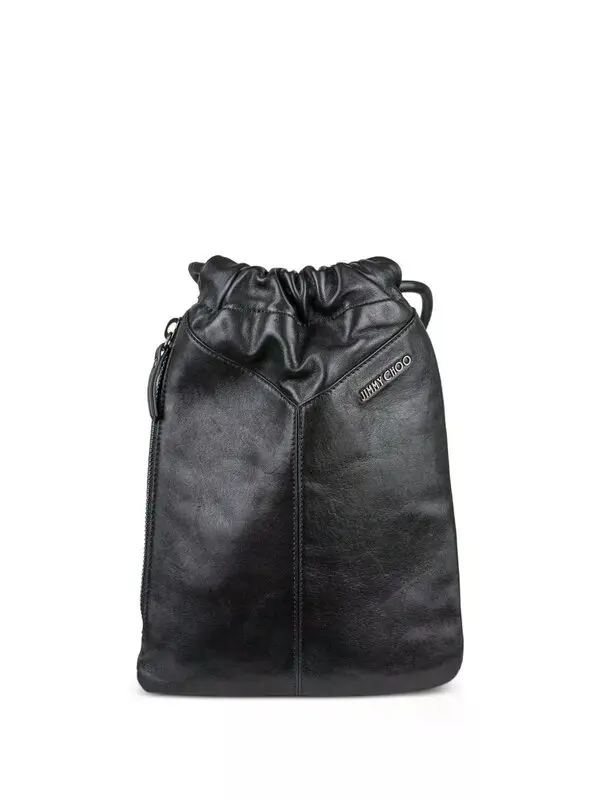 JIMMY CHOO Logo Leather Shoulder Bag