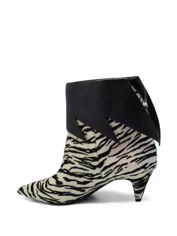 Saint Laurent Zebra Effect Cutout Boots