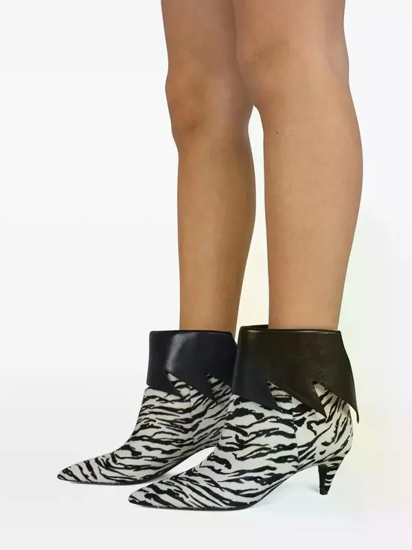 Saint Laurent Zebra Effect Cutout Boots