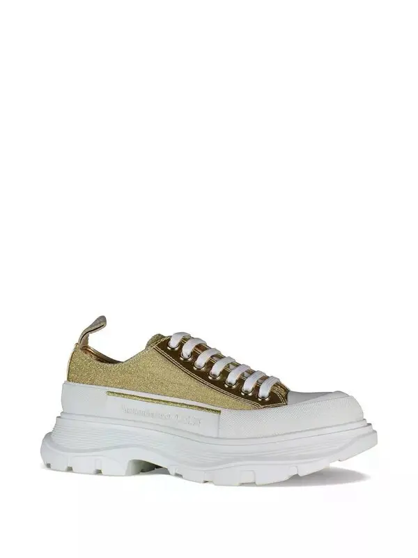 Alexander McQueen Tread Slick Glitter-effect Sneakers - Gold