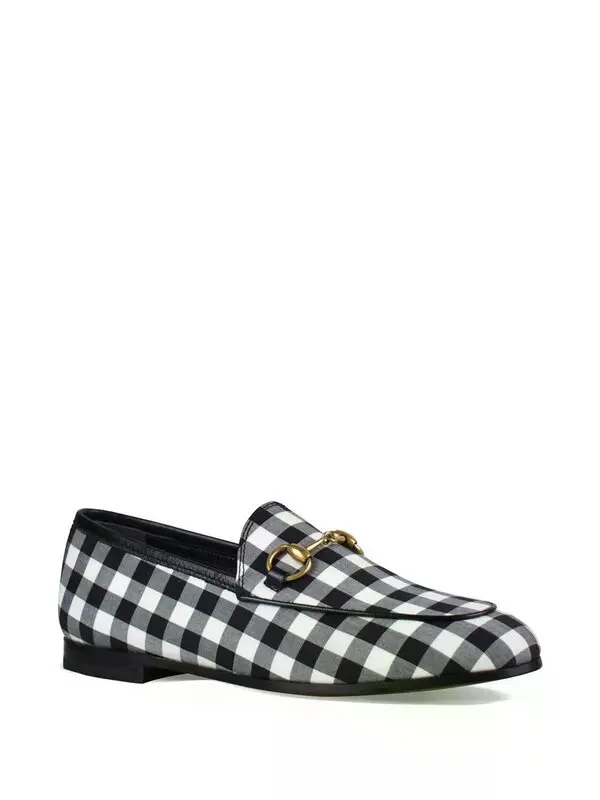 Gucci Horsebit Gingham Loafers - Black