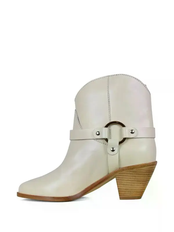 FRANCESCO RUSSO Santiag Leather Boots - Neutrals