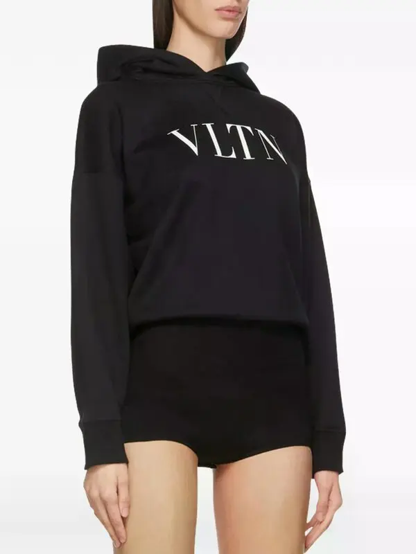 Valentino Garavani Long Sleeve Hooded Bodysuit - Black