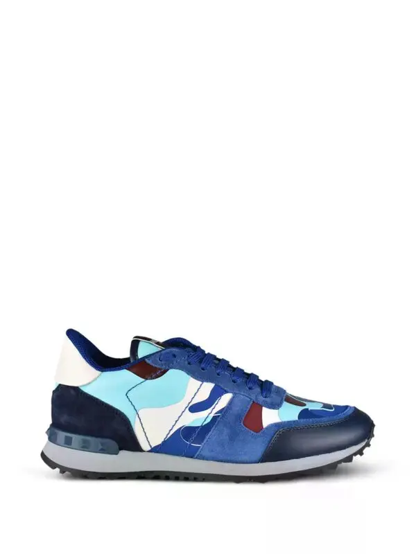 Valentino Garavani Rockrunner Camouflage-print Sneakers - Blue