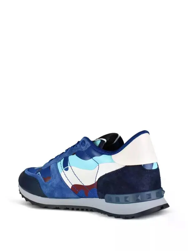 Valentino Garavani Rockrunner Camouflage-print Sneakers - Blue