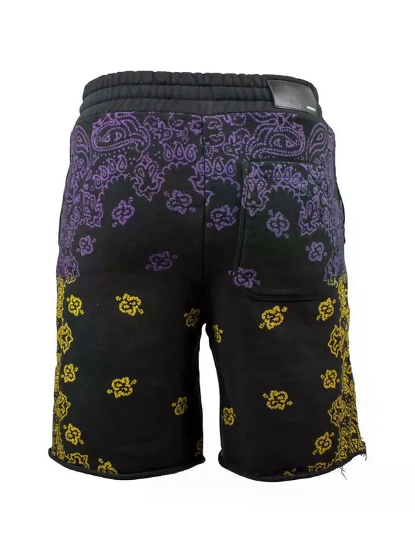 Amiri Bandana Print Logo Patch Shorts