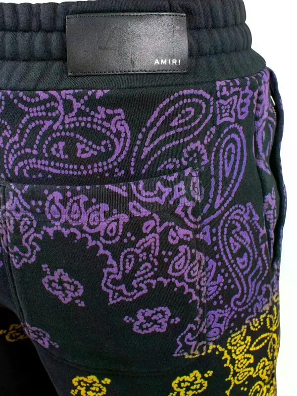 Amiri Bandana Print Logo Patch Shorts