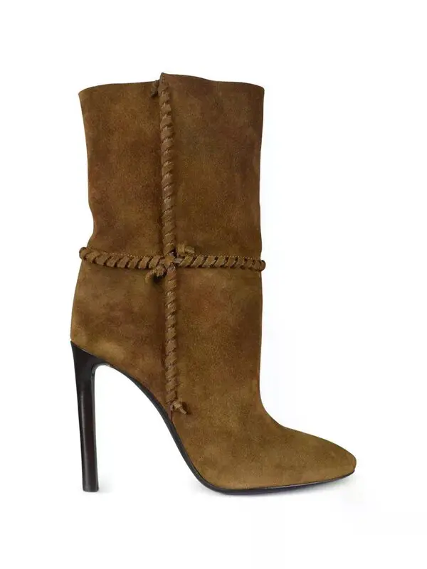Saint Laurent Lacing Leather Boots - Brown