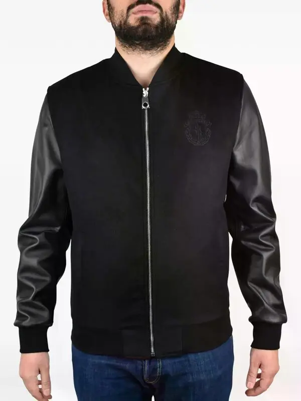 BILLIONAIRE Logo Embroidered Bomber Jacket