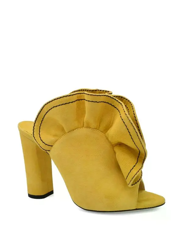 JIMMY CHOO Haile Ruffled Suede Sandals