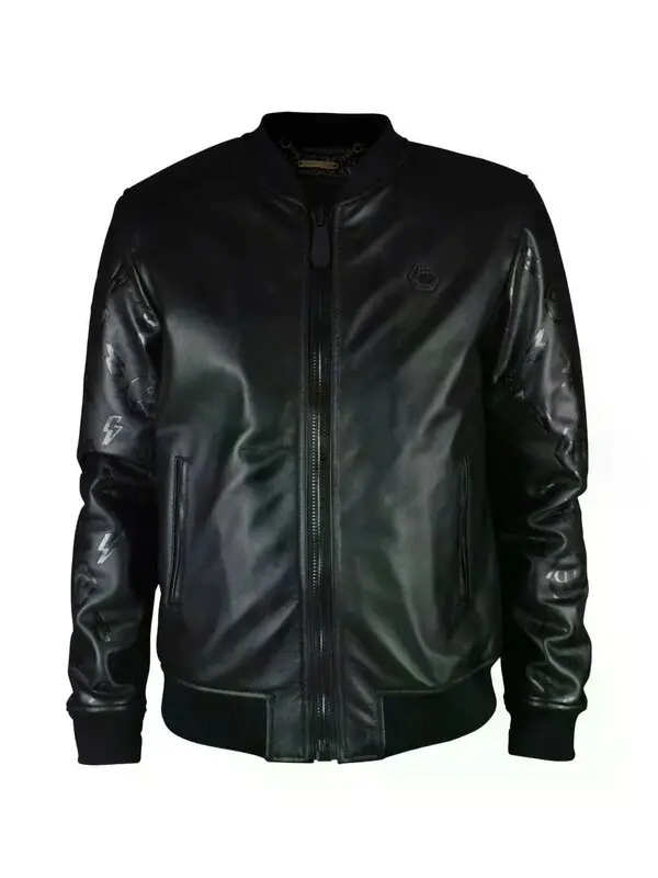 Philipp Plein Leather Bomber Jacket