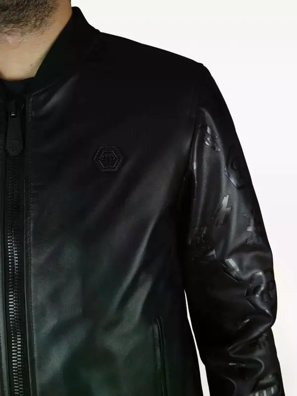 Philipp Plein Leather Bomber Jacket