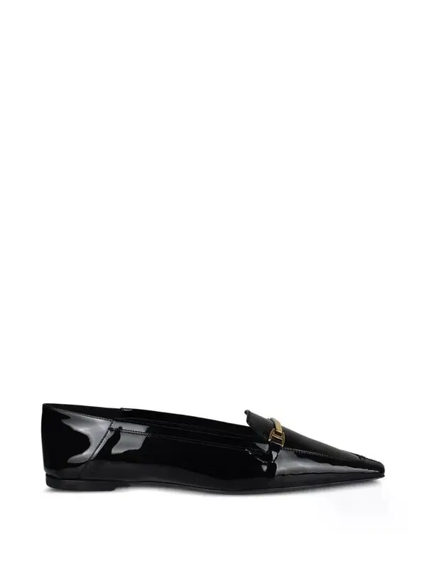 Saint Laurent Chris Horsebit Detail Pointed Loafers - Black