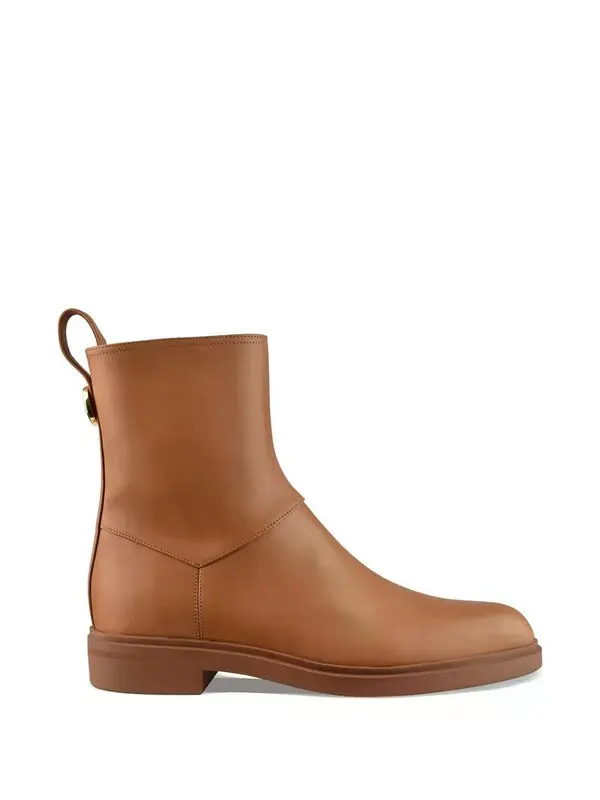 Loro Piana Kilda Leather Ankle Boots - Neutrals