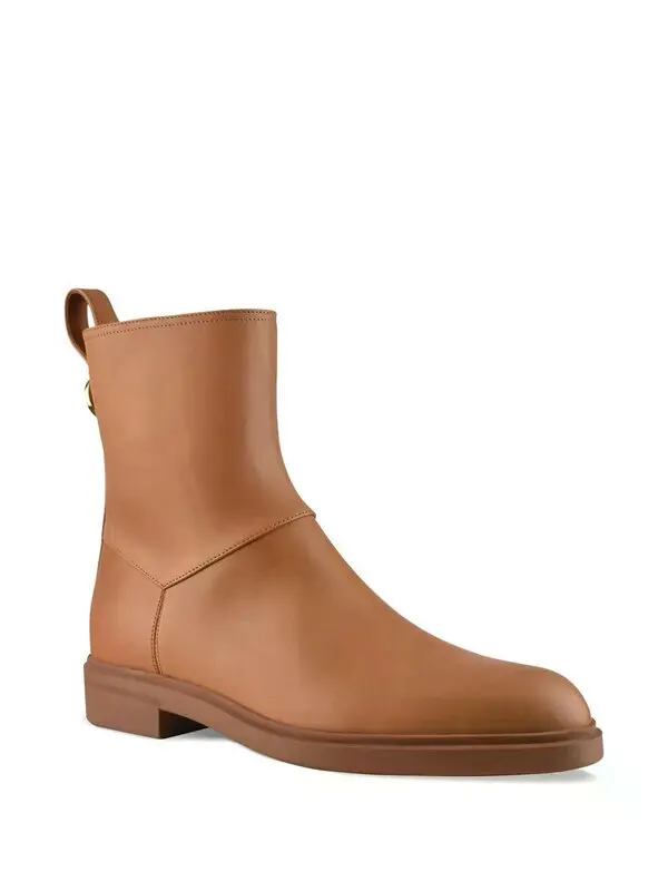 Loro Piana Kilda Leather Ankle Boots