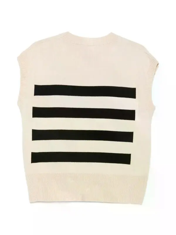 ROBERTO COLLINA Striped Sleeveless Top - Neutrals