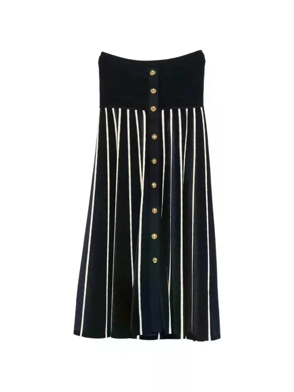 Zimmermann Striped Button-down Midi Skirt - Blue