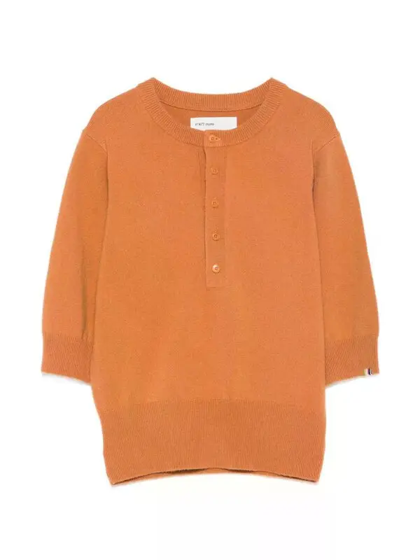 Extreme Cashmere Knitted Crew Neck Top - Orange