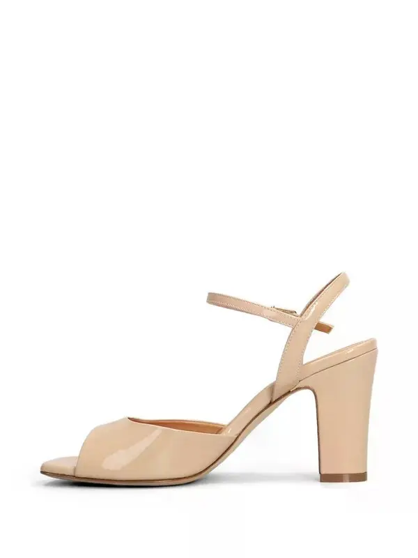 JULIE DEE Patent Finish Ankle Strap Sandals