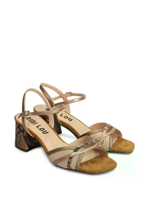 BIBI LOU Snakeskin-effect Block Heel Sandals