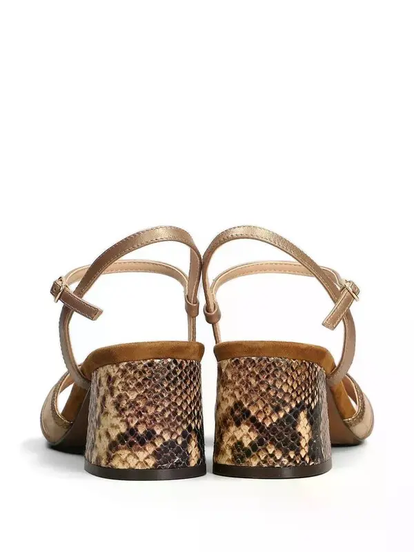 BIBI LOU Snakeskin-effect Block Heel Sandals