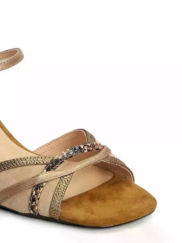 BIBI LOU Snakeskin-effect Block Heel Sandals