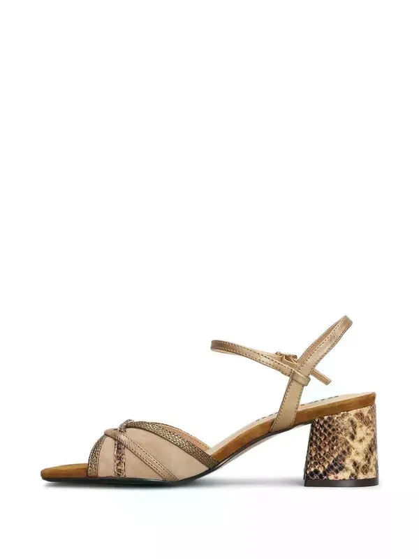 BIBI LOU Snakeskin-effect Block Heel Sandals