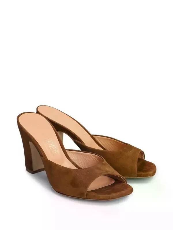 JULIE DEE Open-toe Suede Mules