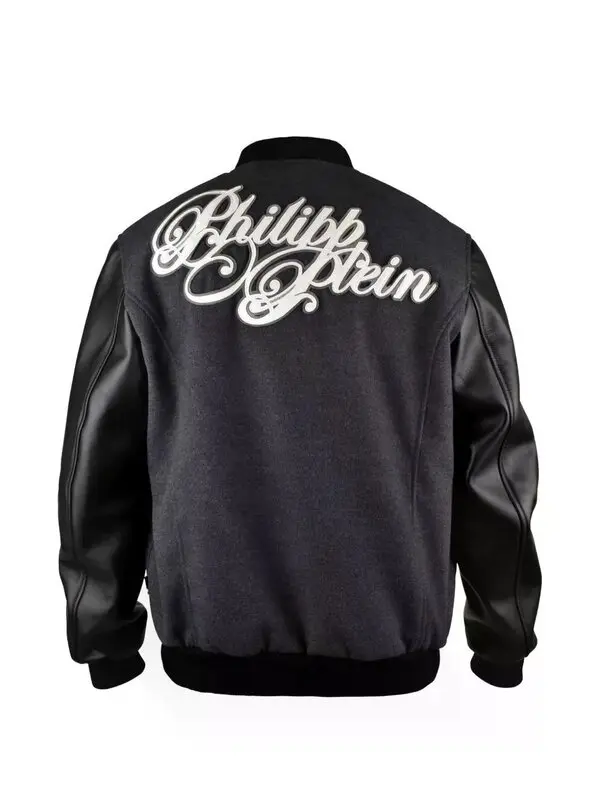 Philipp Plein Leather-sleeved Bomber Jacket