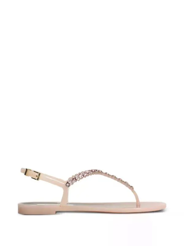 Menghi Bianca Crystal-embellished Slingback Sandals - Neutrals