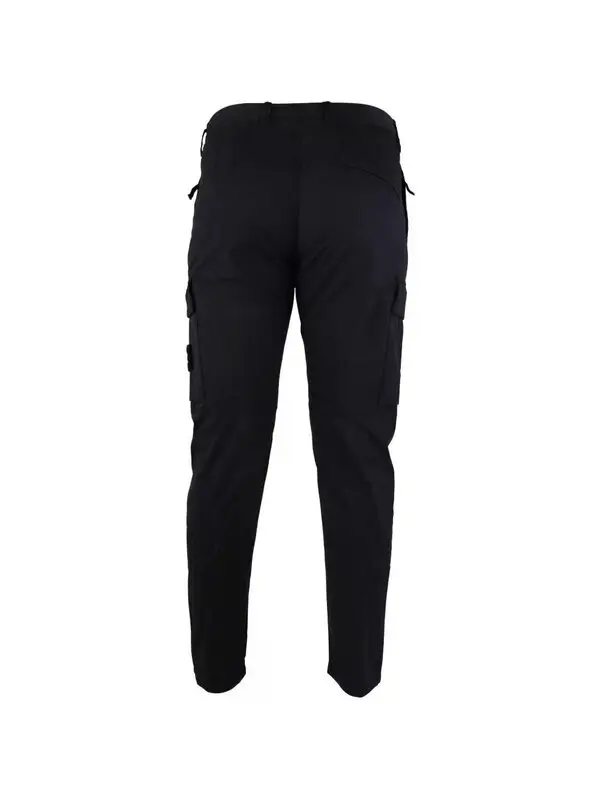 Stone Island Cargo Pants With Logo Patch - Black