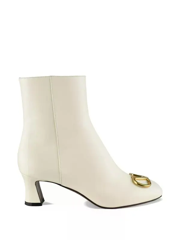 Valentino Garavani Vlogo Leather Boots - Neutrals