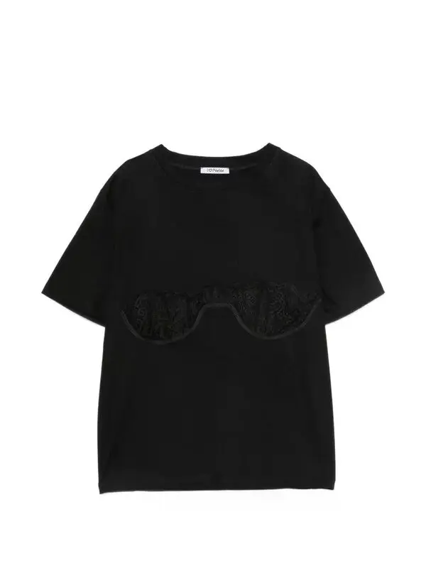 PARLOR Lace Appliqué T-shirt