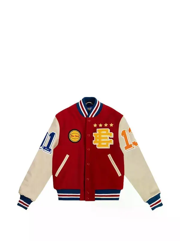 ERIC EMANUEL Long-sleeved Jacket With Embroidered Patches - Red