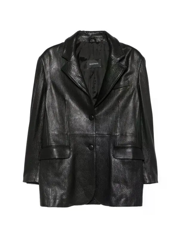 MANOKHI Grainy Effect Button-fastening Jacket - Black