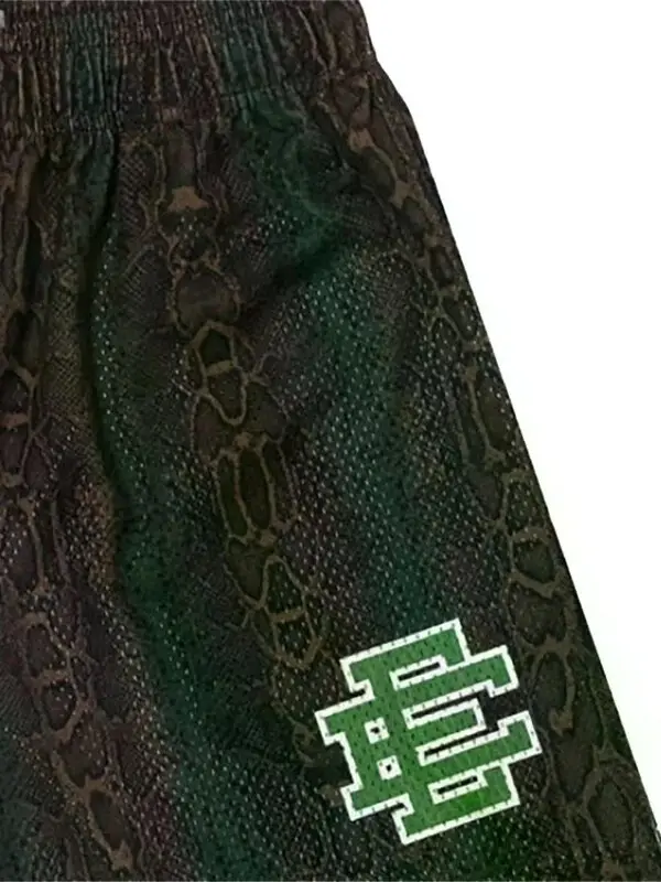 ERIC EMANUEL Snake-print Elasticated Waist Shorts - Brown