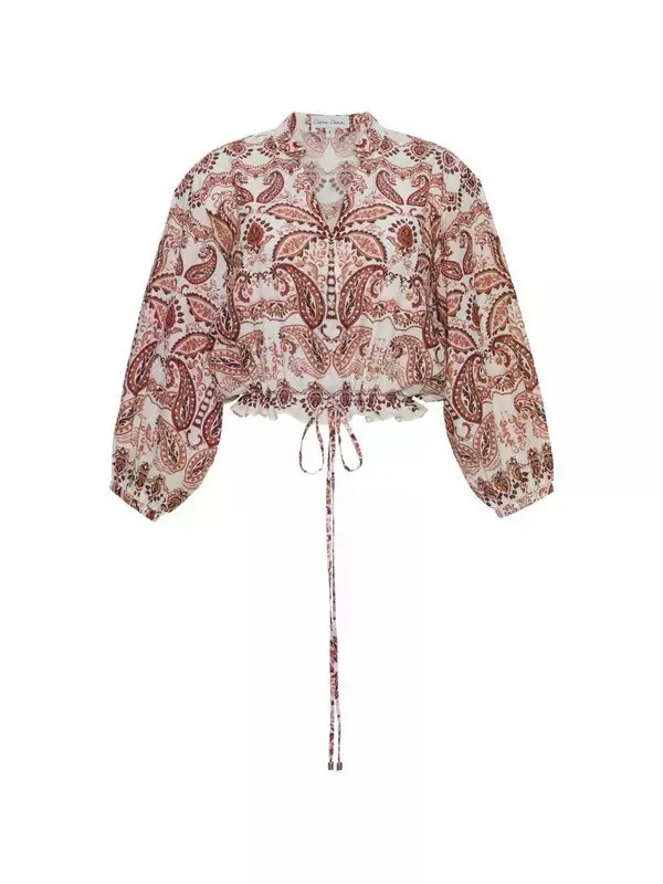 Cara Cara Perrin Paisley-print Cotton Top - White
