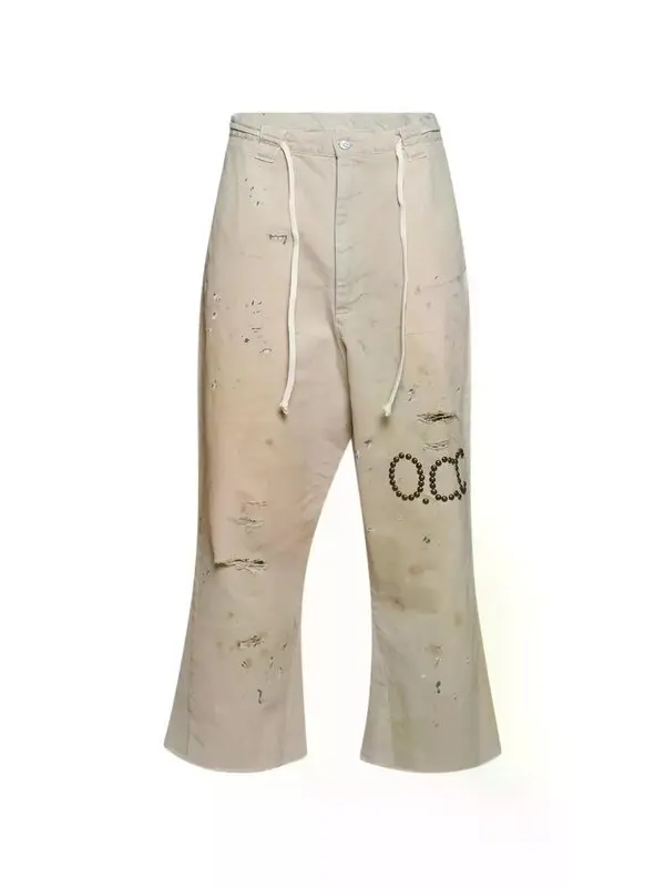 RIVINGTON ROI REBIS Distressed Stud Embellished Trousers