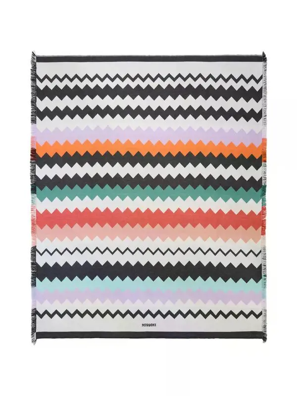 Missoni Best Zigzag-print Fringed Beach Towel - White