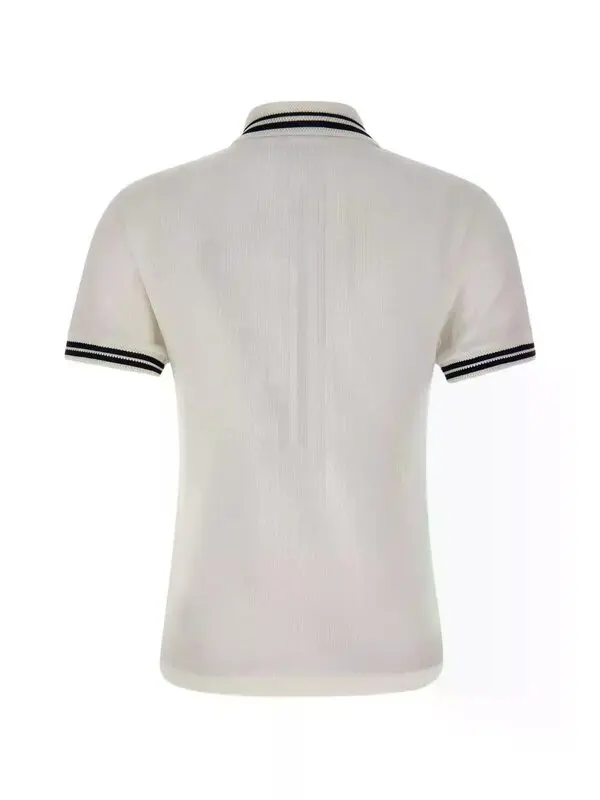 Lacoste Ribbed Knit Polo Shirt With Contrast Stripes