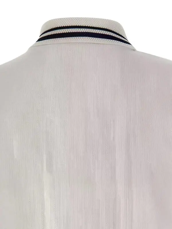 Lacoste Ribbed Knit Polo Shirt With Contrast Stripes