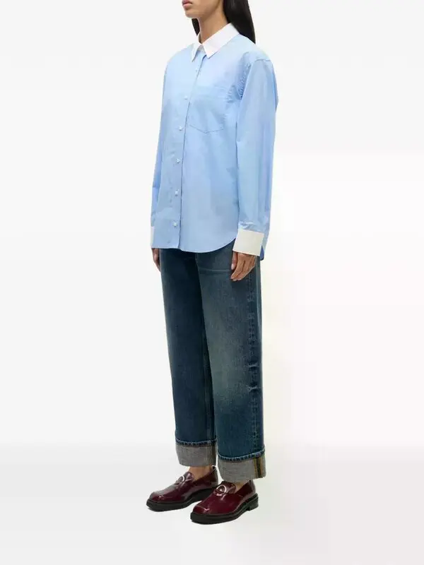 SAMSOE SAMSOE Salova Contrast-collar Shirt