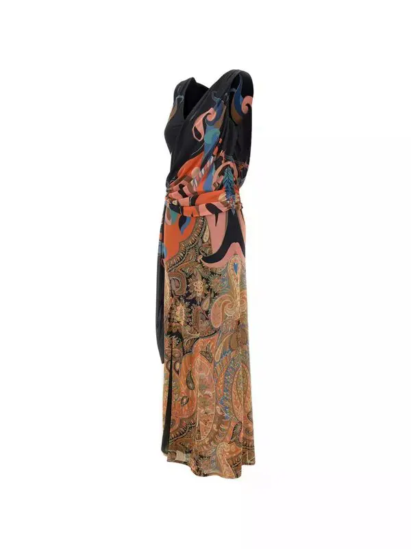 Etro Paisley-print Gathered Midi Dress