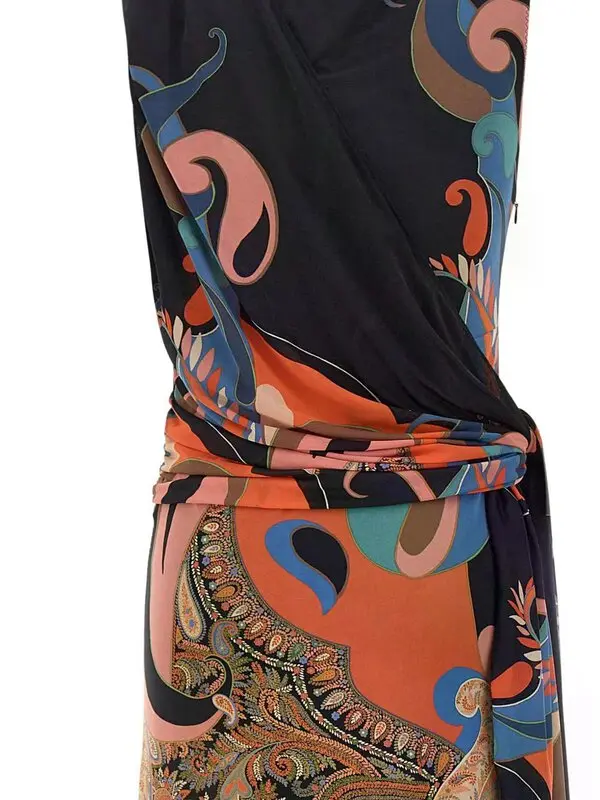 Etro Paisley-print Gathered Midi Dress