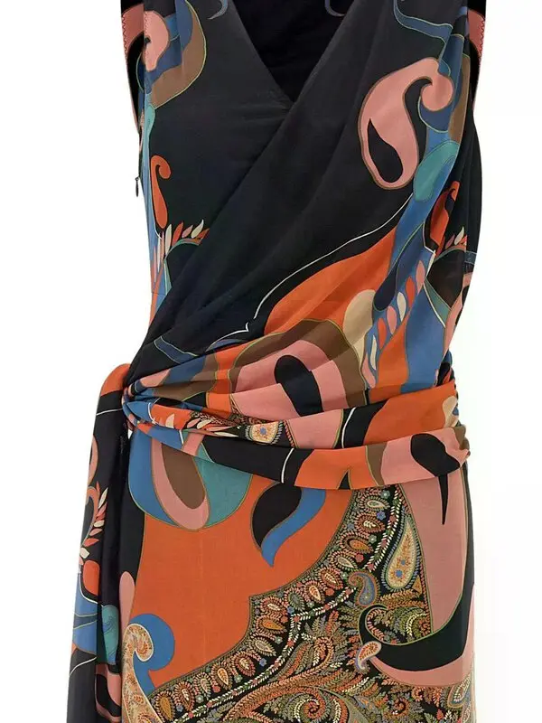 Etro Paisley-print Gathered Midi Dress