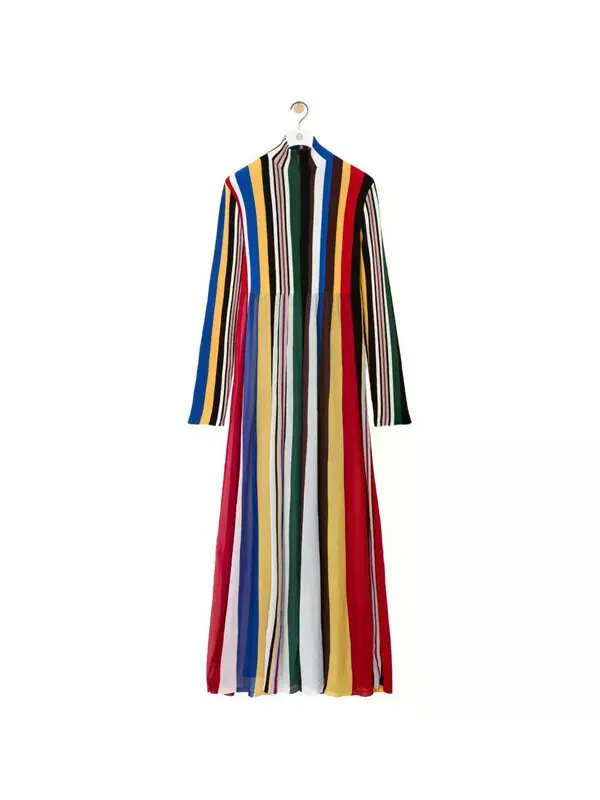 Loewe Striped Long-sleeve Maxi Dress - Red