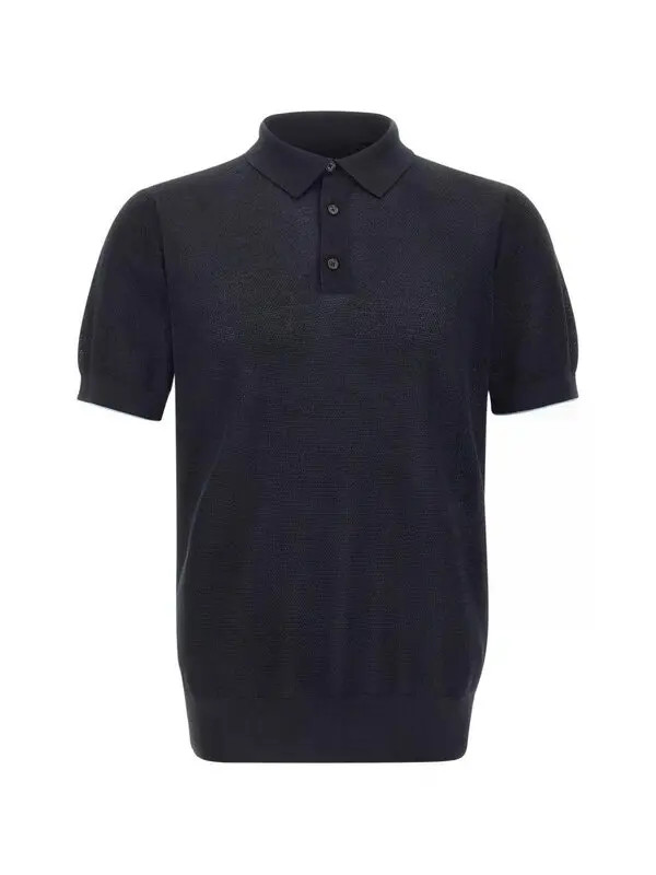 BOSS L-naldo Textured Polo Shirt - Blue