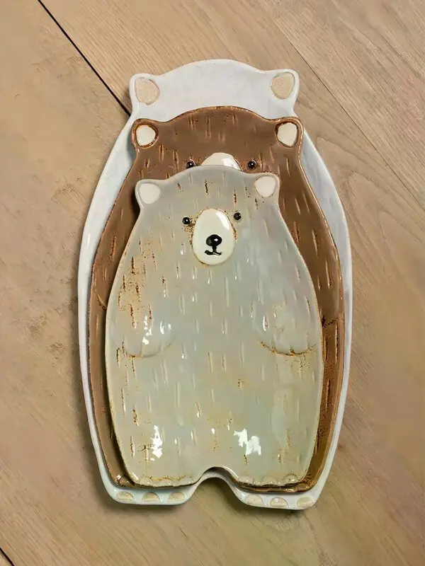 CU I SEEYOU Bear-shape Ceramic Plates