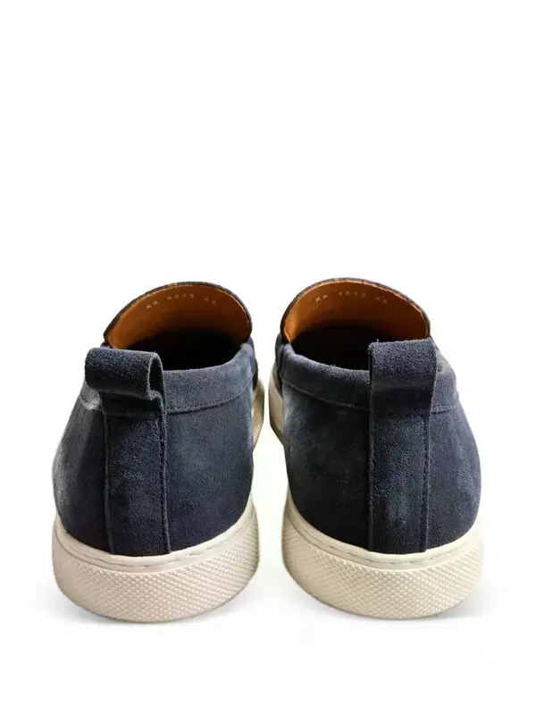 POCHE PARIS Suede Loafers With Penny Slot Detailing